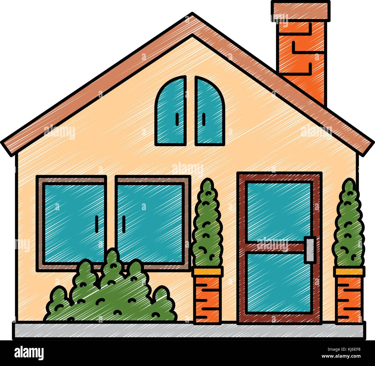 beautiful front of house Stock Vector Image & Art - Alamy