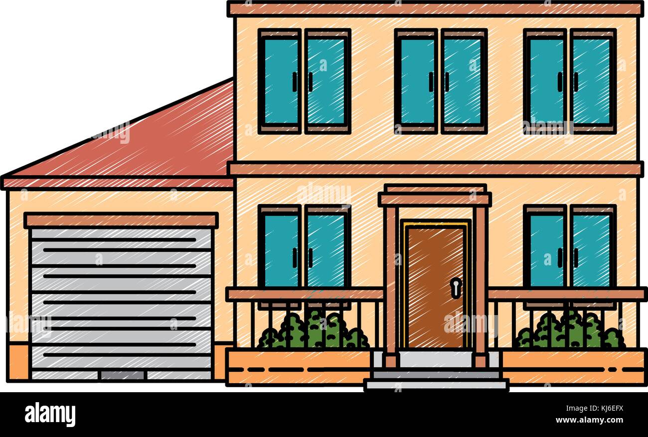 beautiful front of house Stock Vector Image & Art - Alamy