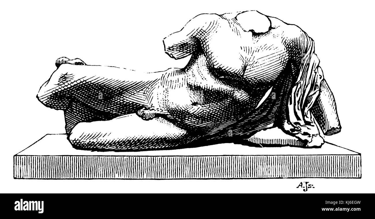 River god from the west pediment of the Parthenon. London, British ...