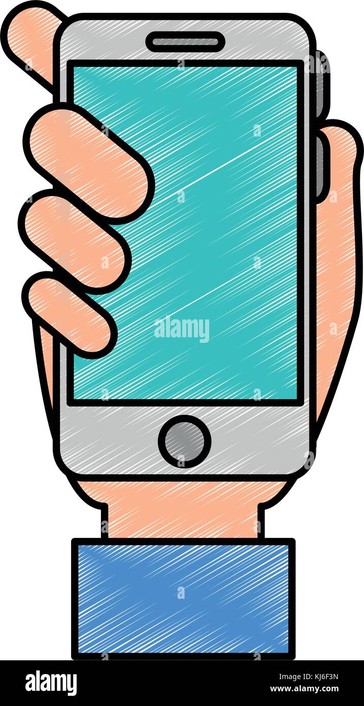 hand human with smartphone device Stock Vector Image & Art - Alamy