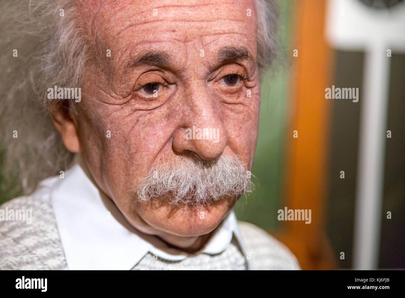 VIENNA, AUSTRIA - SEPTEMBER 11, 2016 : Detailed waxwork face view of ...