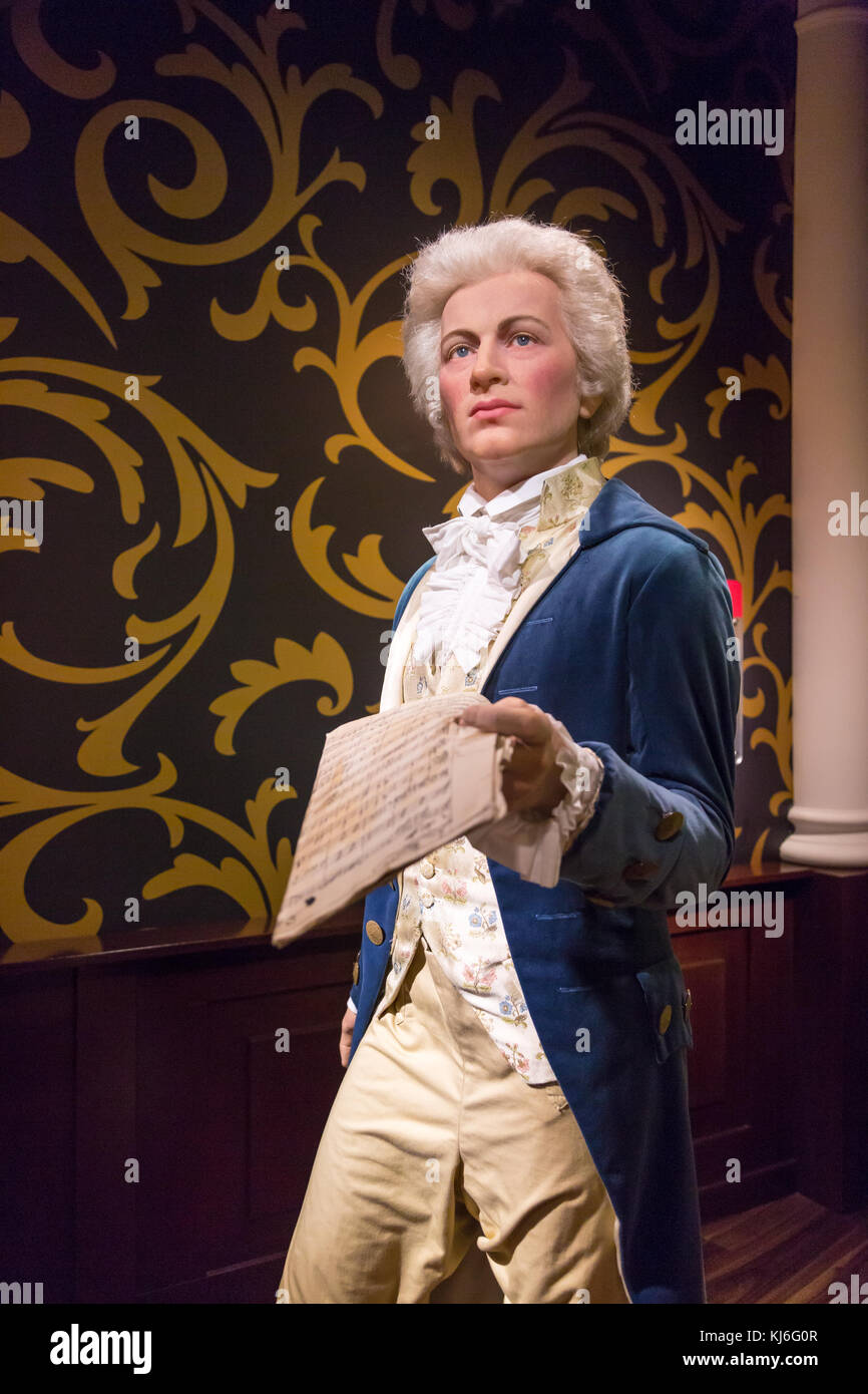 VIENNA, AUSTRIA - SEPTEMBER 11, 2016 : Detailed waxwork figure view of ...