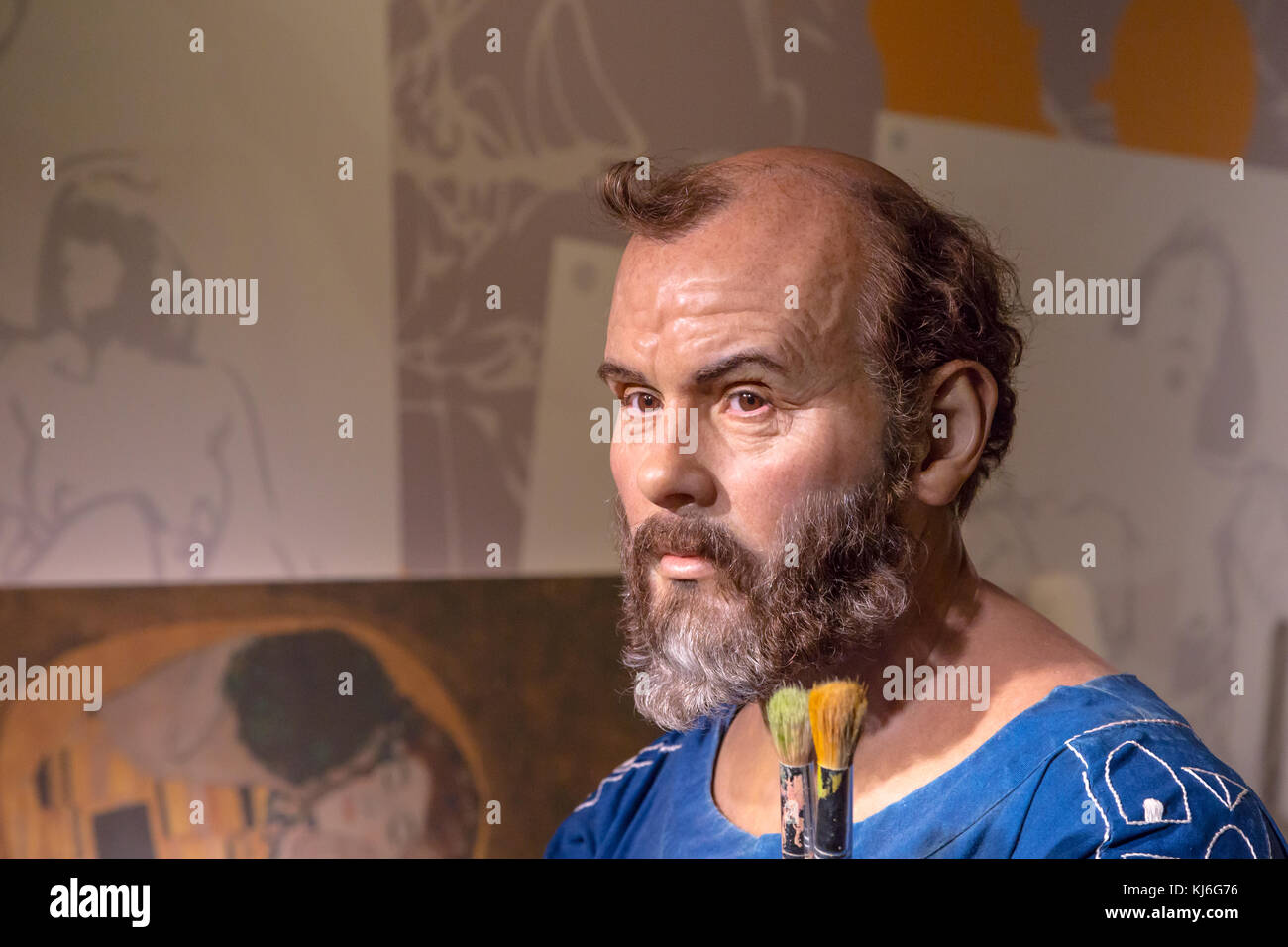 VIENNA, AUSTRIA - SEPTEMBER 11, 2016 : Detailed waxwork figure view of ...