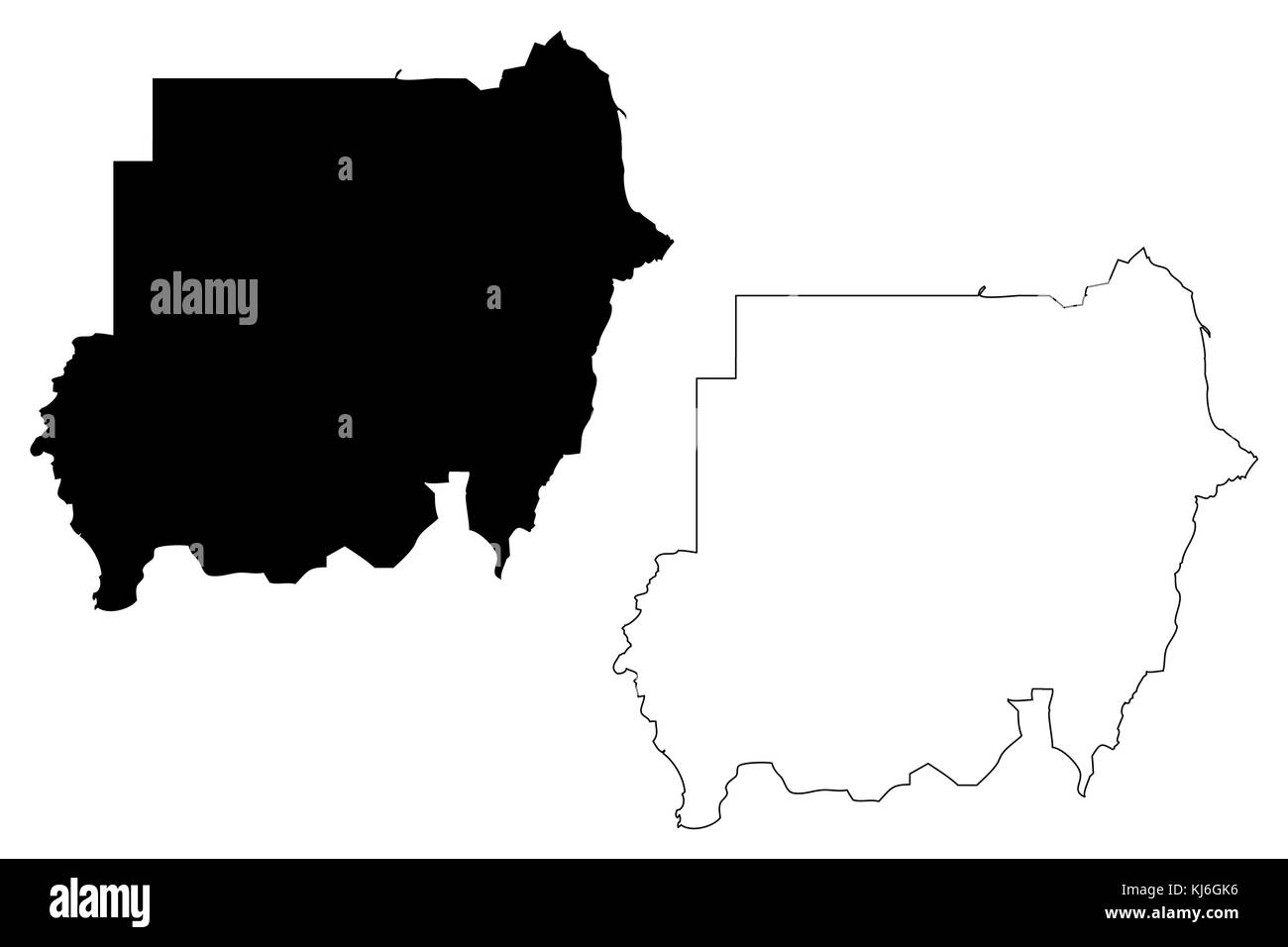 North Sudan map vector illustration, scribble sketch Republic of the ...