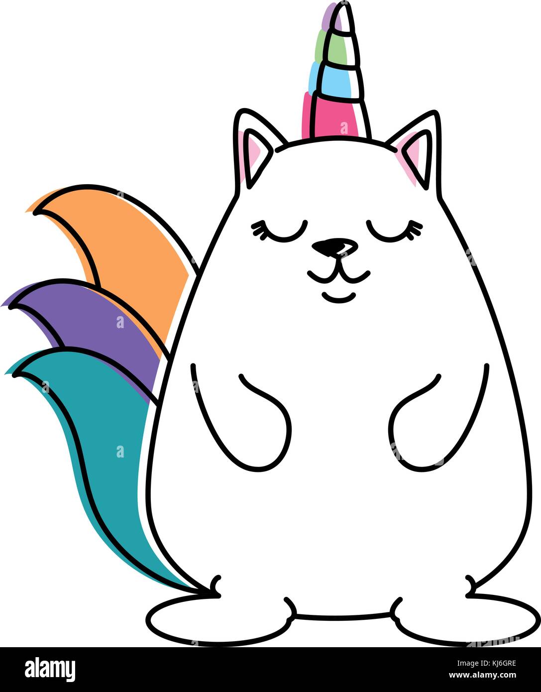 cute fantasy hamster with horn Stock Vector Image & Art - Alamy