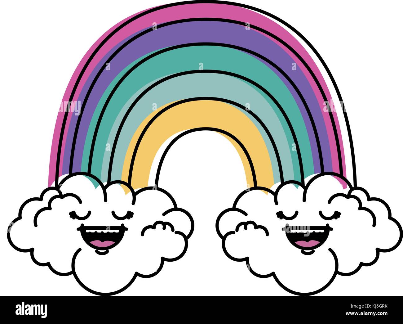 cute rainbow kawaii character Stock Vector Image & Art - Alamy