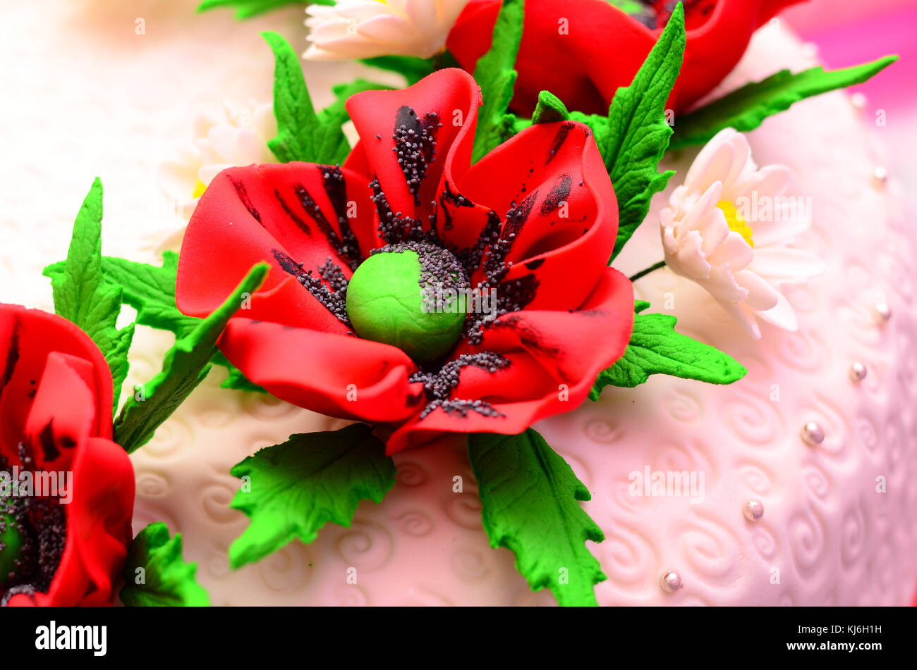 Traditional wedding bread on the table. Wedding table with sweet ...