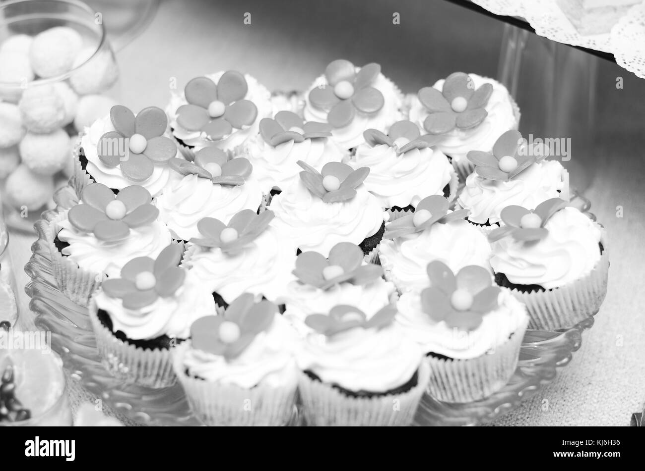 Traditional wedding bread on the table. Wedding table with sweet ...