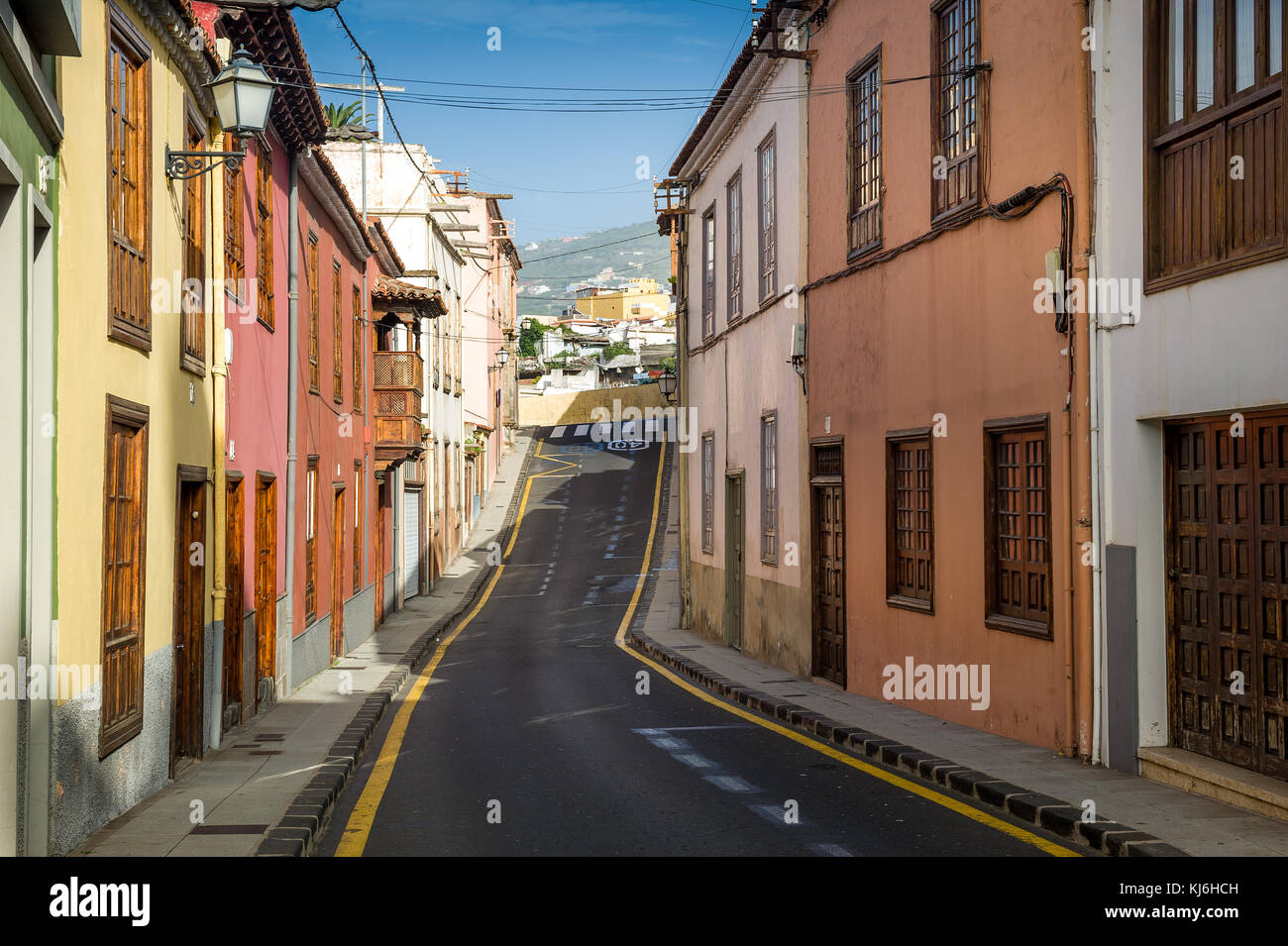 Emty street of La Orotava old town Stock Photo - Alamy