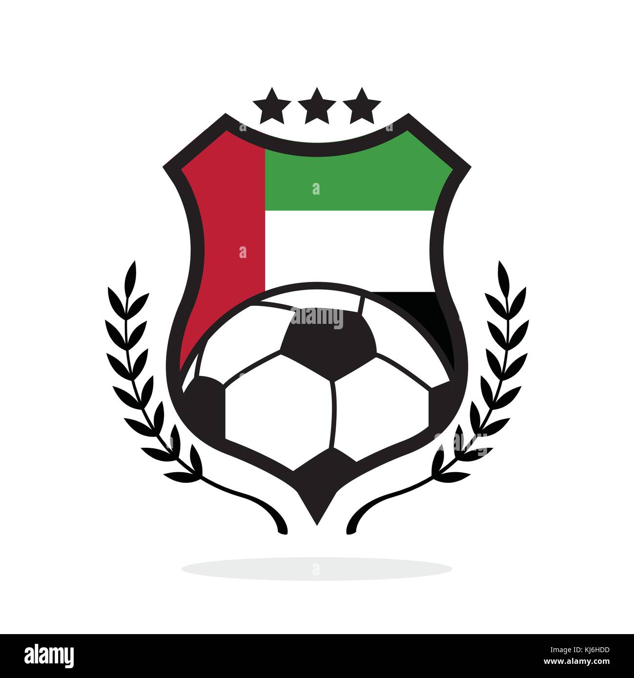 United Arab Emirates national flag football crest Stock Vector Image ...
