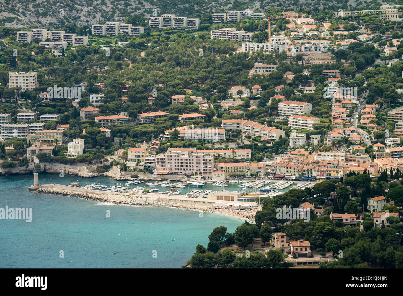 Aerial view of the landscape and Cassis, Provence, France, Europe Stock ...