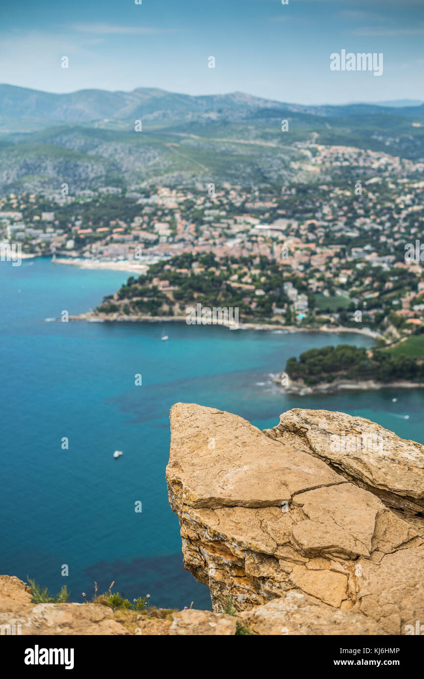 Aerial view of the landscape and Cassis, Provence, France, Europe Stock ...