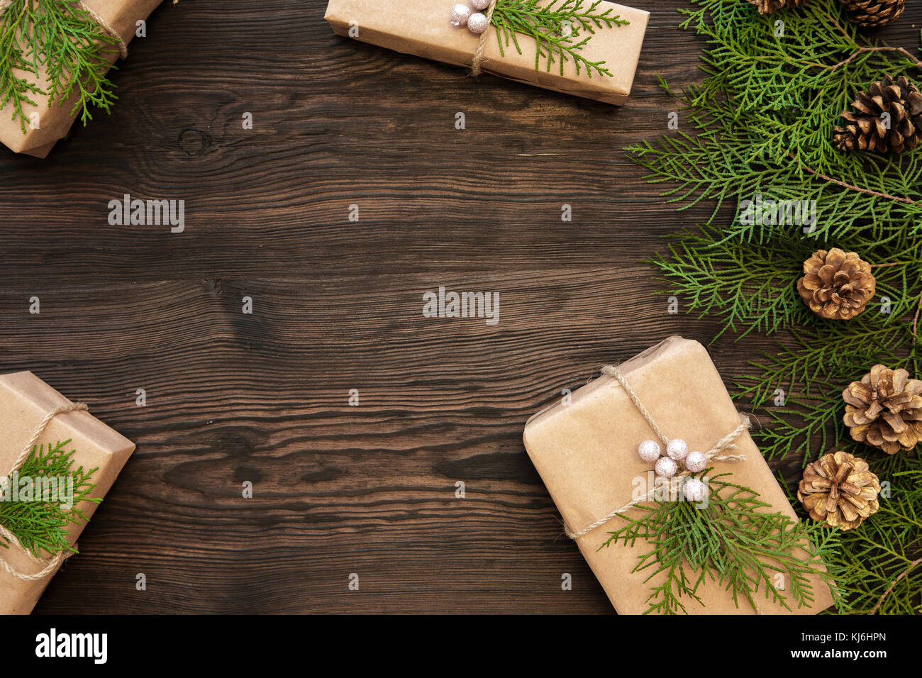 Christmas background with gift boxes Stock Photo - Alamy