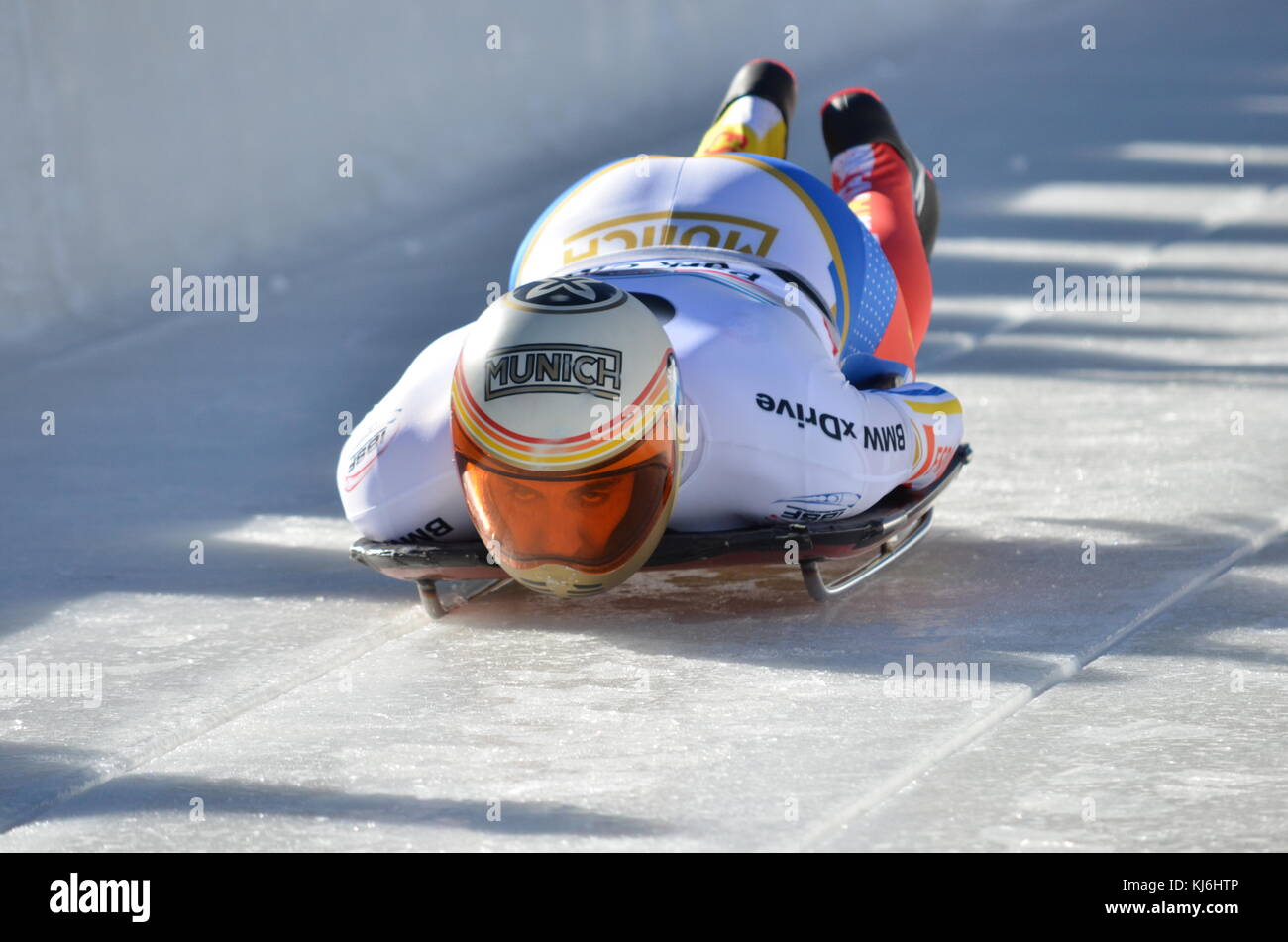 Skeleton riders at the World Cup event at the Olympic Park in Park City ...
