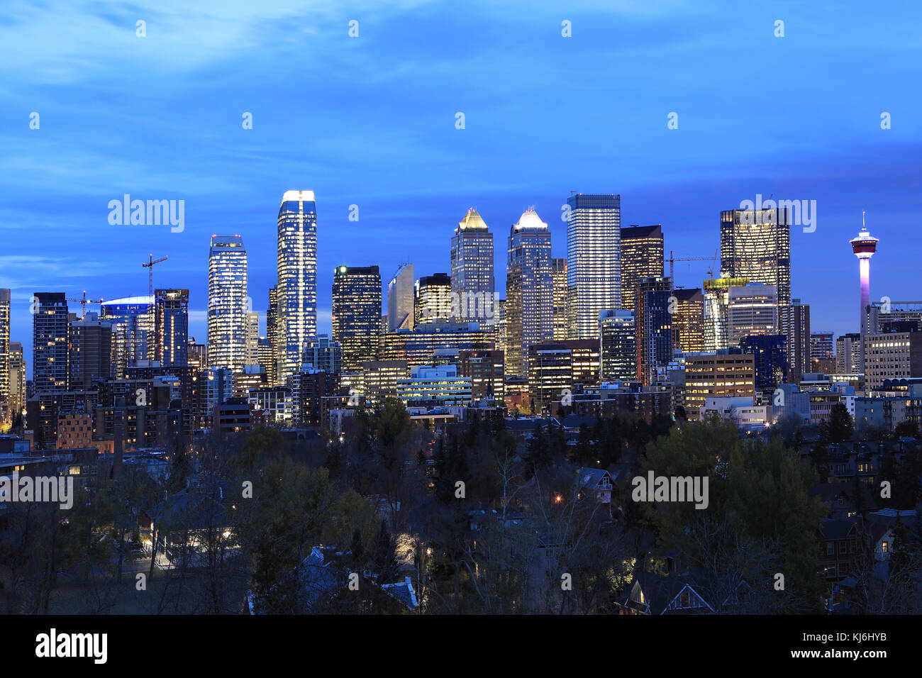 A Night view of Calgary, Canada skyline Stock Photo - Alamy