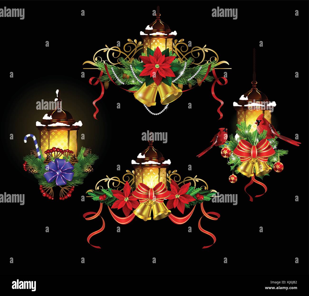 Christmas decoration with street light Stock Vector Image & Art - Alamy