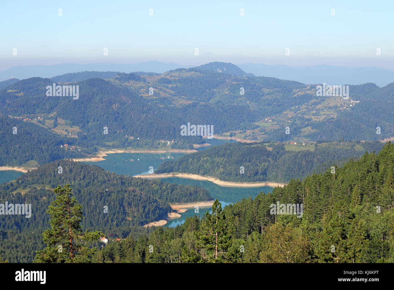 Zaovine lake on Tara mountain landscape Stock Photo - Alamy