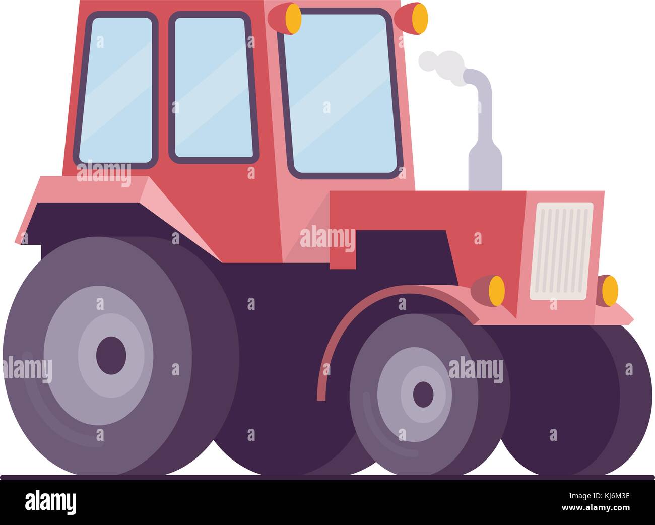 farm tractor, Vector flat style illustration, Isolated on white ...