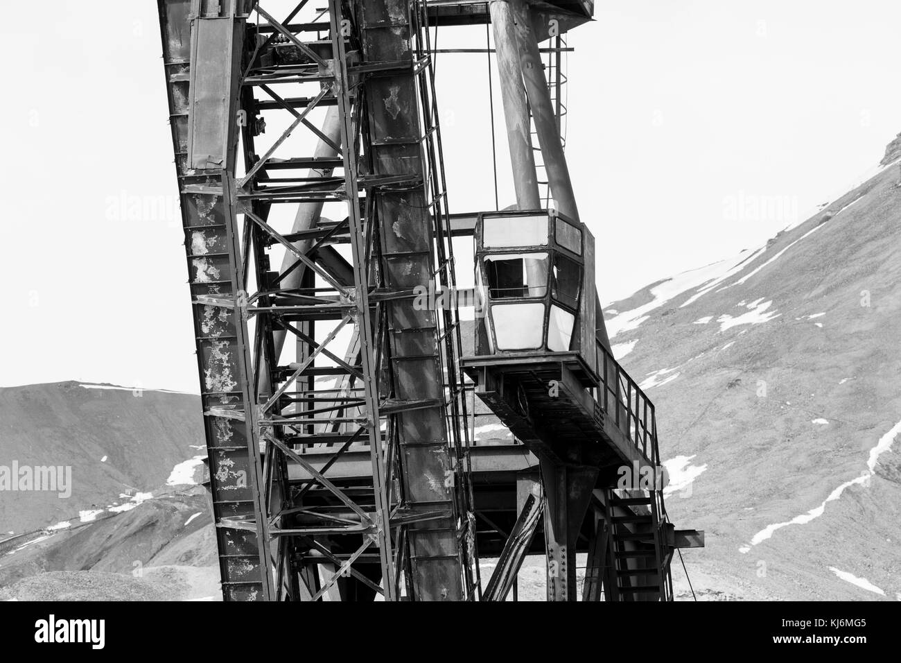The abandoned russian mining town Pyramiden in Svalbard, Spitsbergen ...