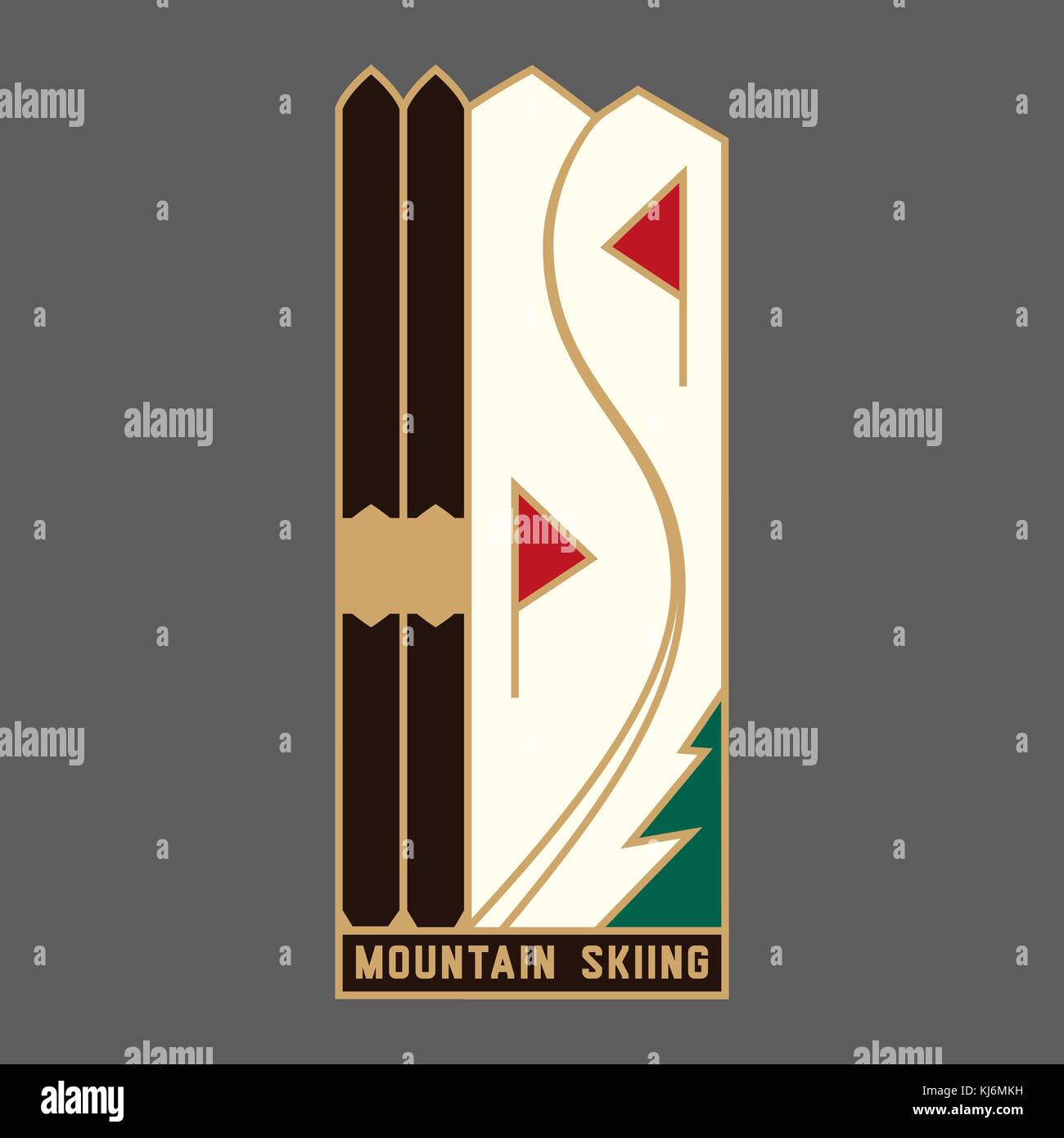 Mountain skiing icon Stock Vector Image & Art - Alamy