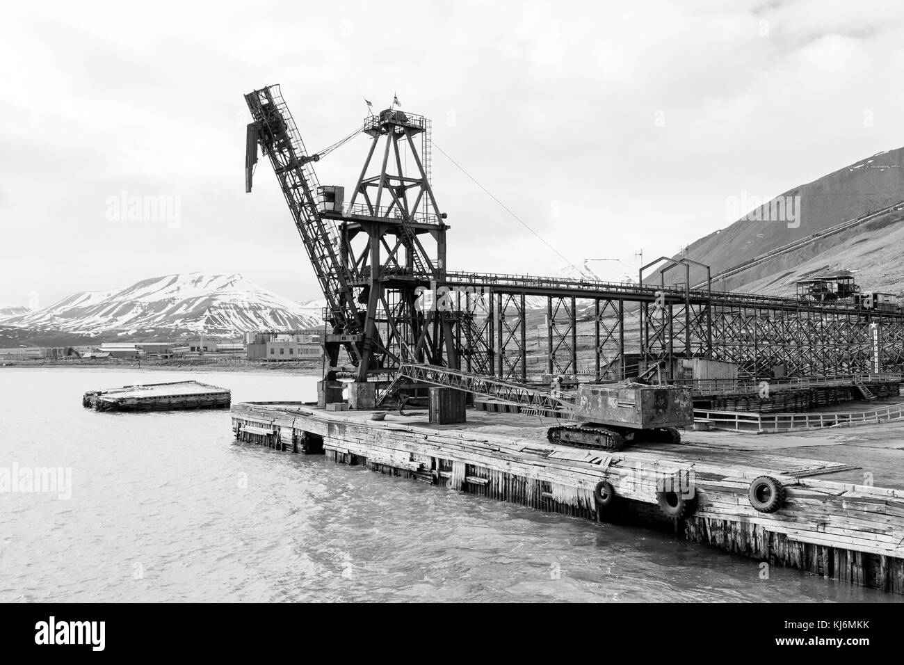 The abandoned russian mining town Pyramiden in Svalbard, Spitsbergen ...
