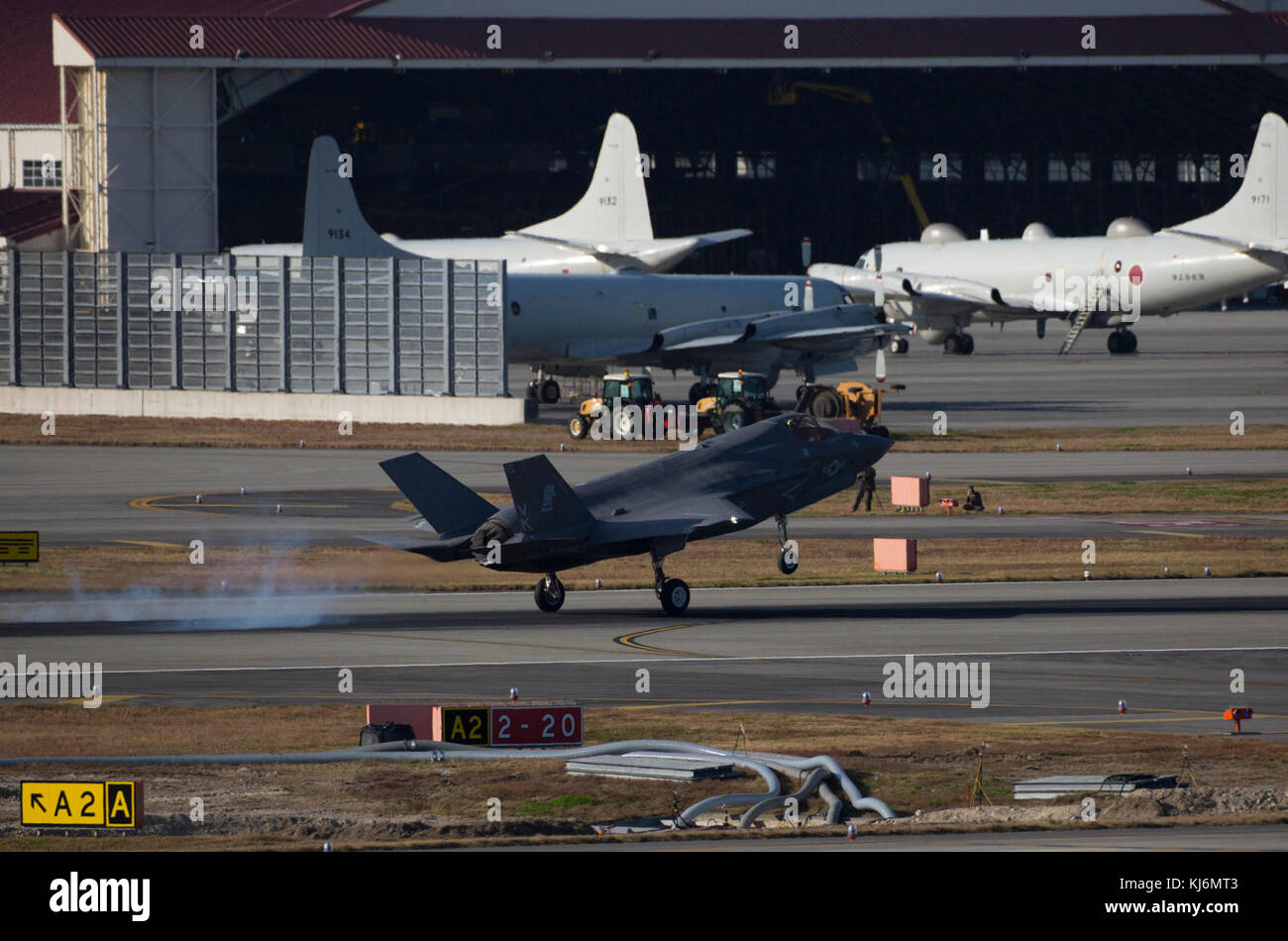 A U.S. Marine Corps F-35B Lightning II aircraft with Marine Fighter ...
