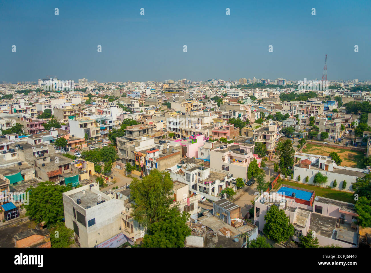 Jaipur, India - September 20, 2017: Beautiful aerial view of old ...