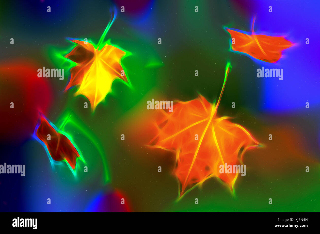 colorful autumn leaves falling down with beautiful background Stock ...