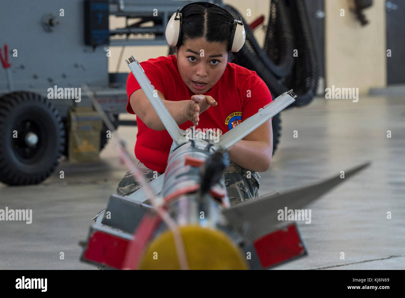 Airman Jasmin Martinez, 75th Aircraft Maintenance Unit (AMU) weapons ...