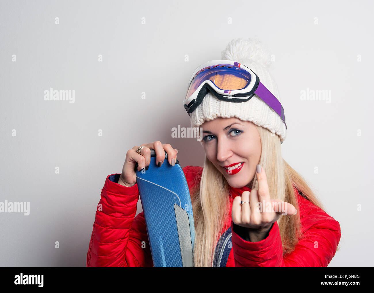 girl with Alpine skiing Stock Photo - Alamy