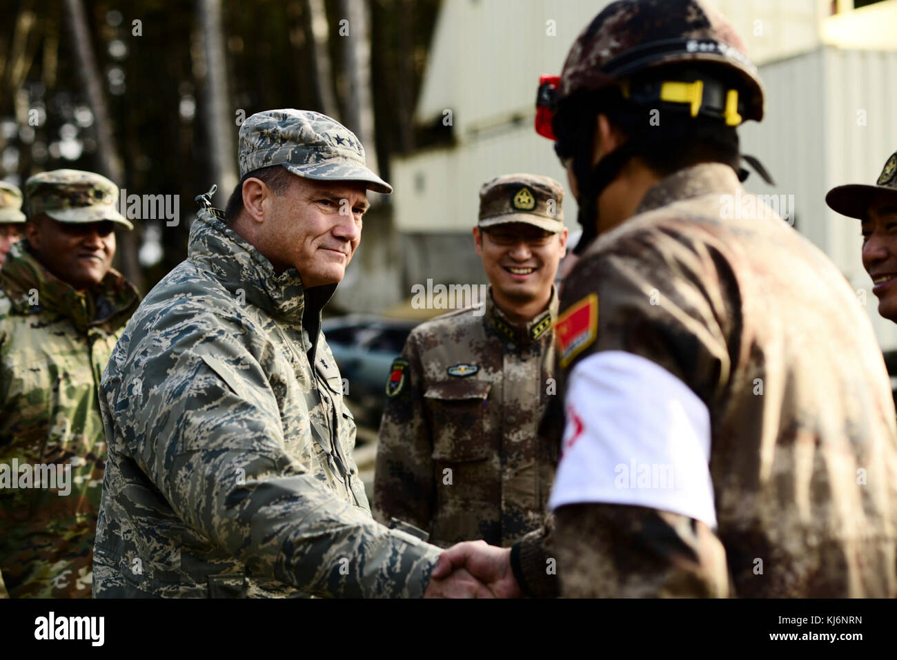 Maj. Gen. Michael Stencel, Adjutant General, Oregon, meets Soldiers from the People’s Liberation ...