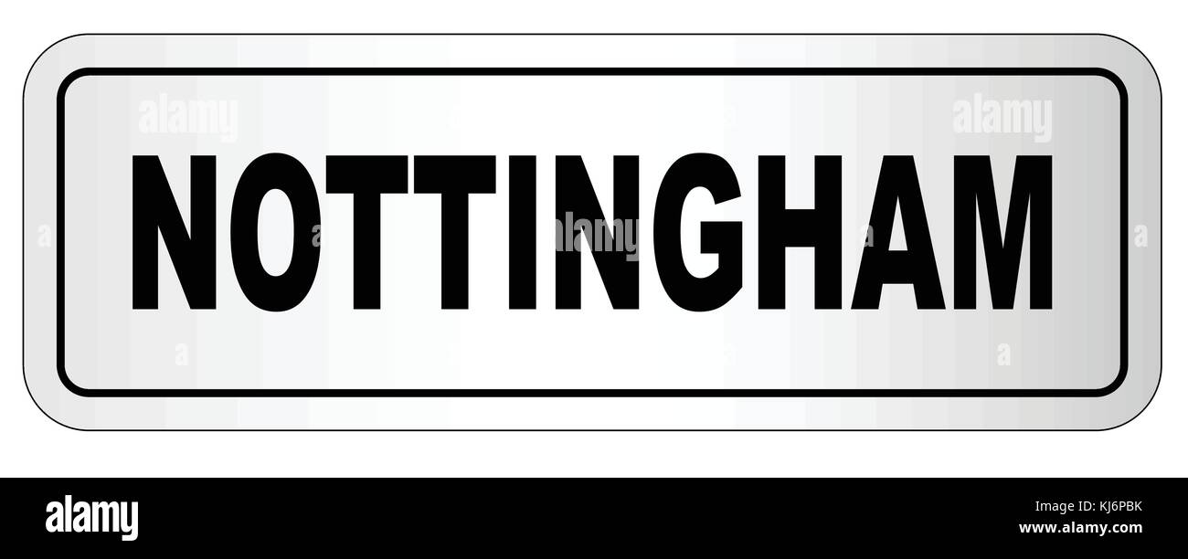 The city of Nottingham nameplate on a white background Stock Vector ...