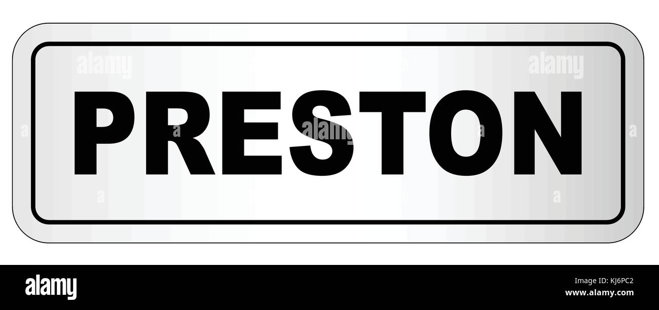 The city of Preston nameplate on a white background Stock Vector Image ...