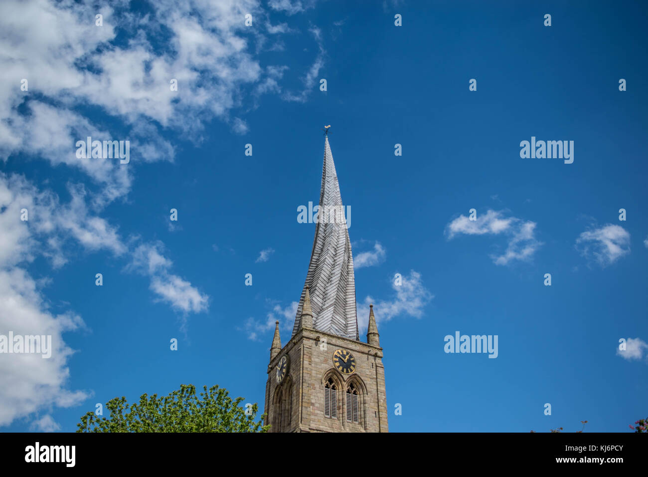 The crooked spire in chesterfield england Stock Photo - Alamy