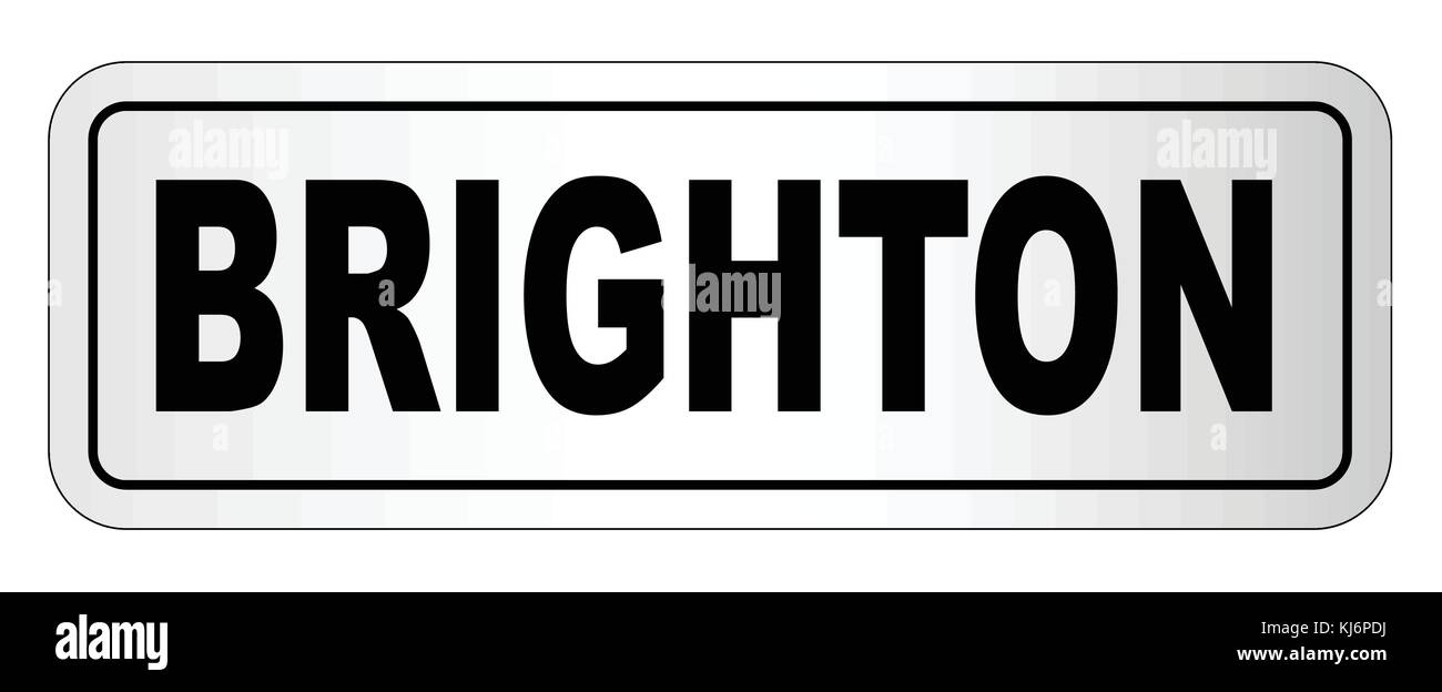 The city of Brighton nameplate on a white background Stock Vector Image ...