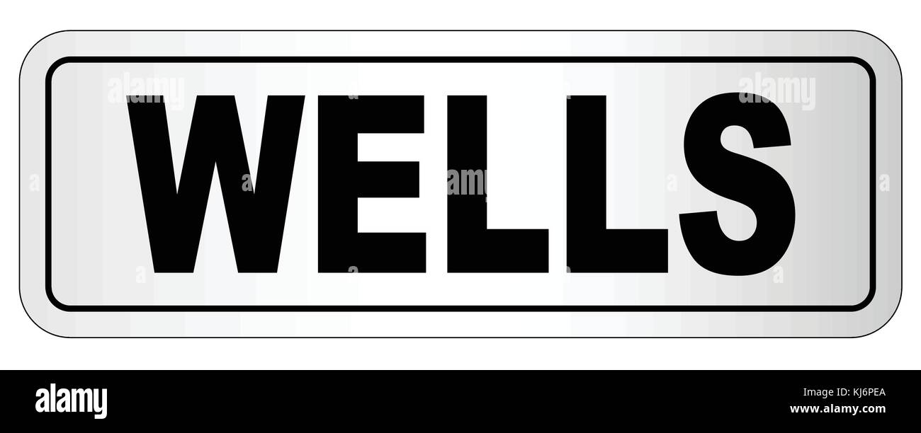 The city of Wells nameplate on a white background Stock Vector Image ...