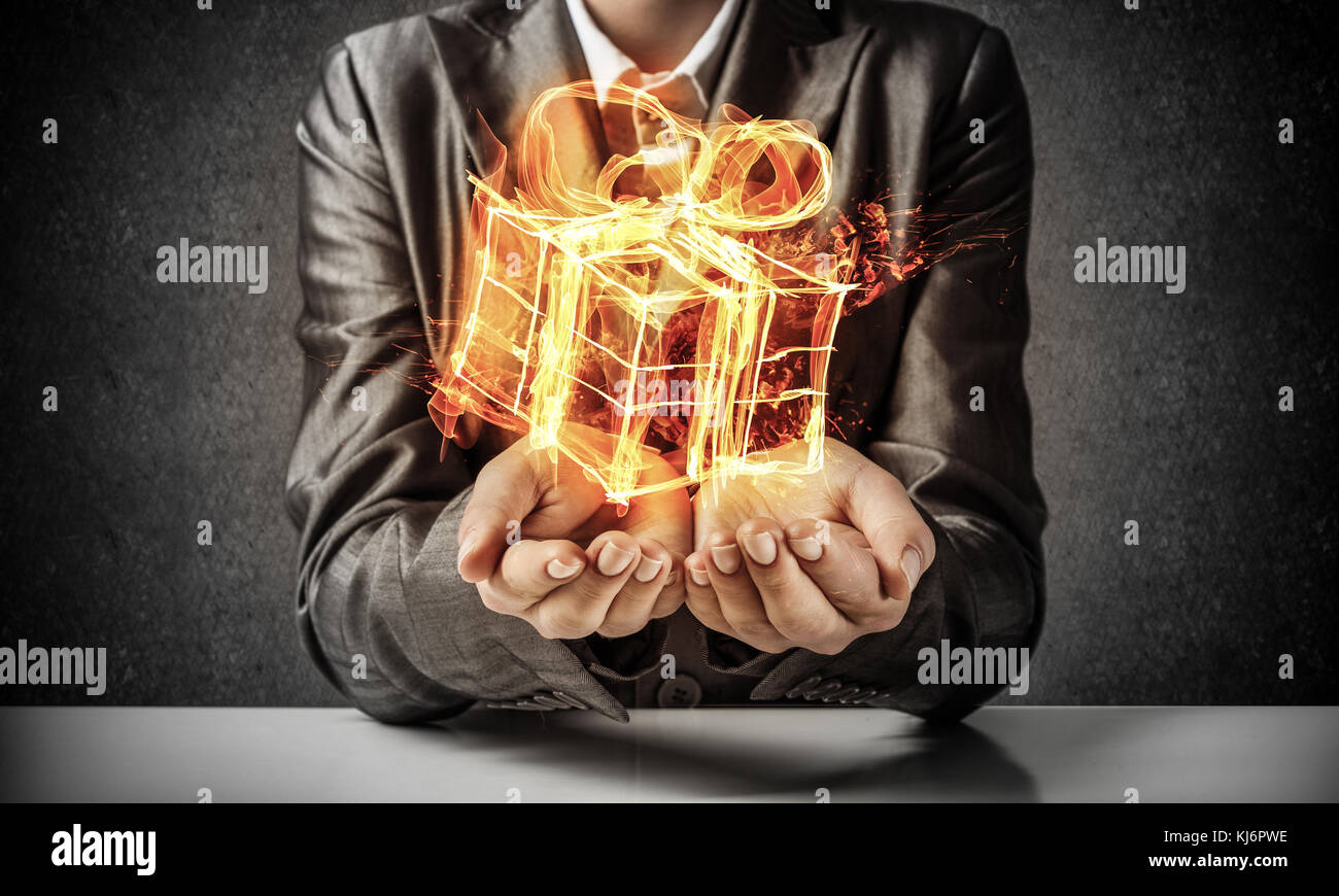 Man in suit presenting celebration concept Stock Photo - Alamy