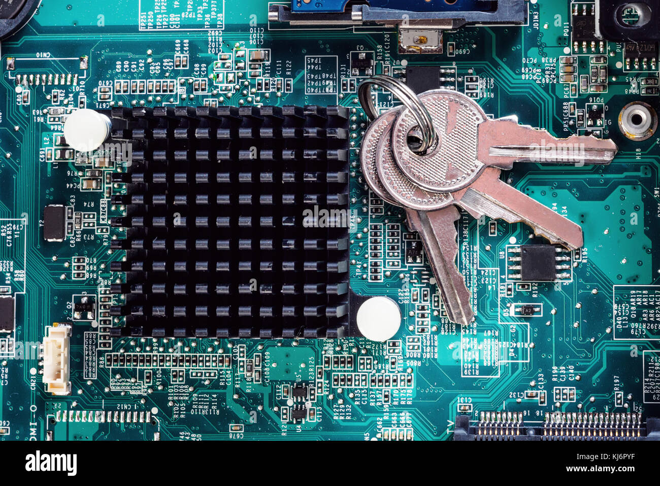 Lock of Computer chip analysis repair of PC laptop Stock Photo - Alamy