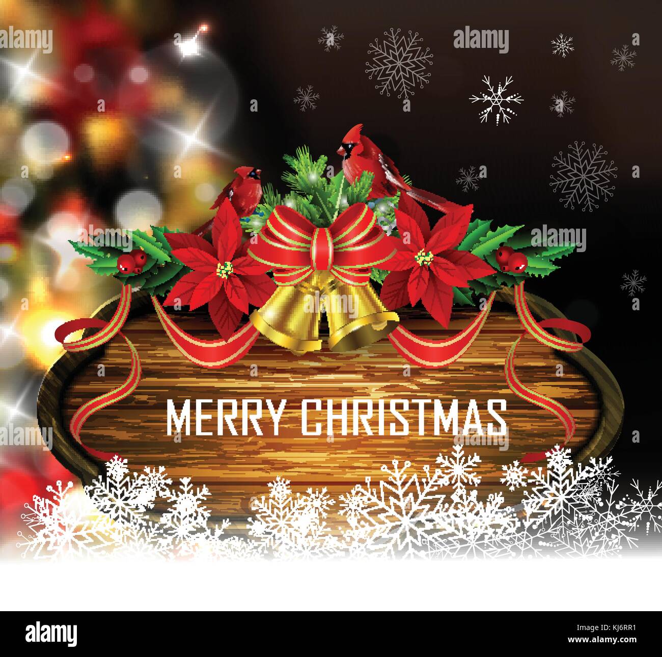 Christmas decoration lights on red Stock Vector Images - Alamy