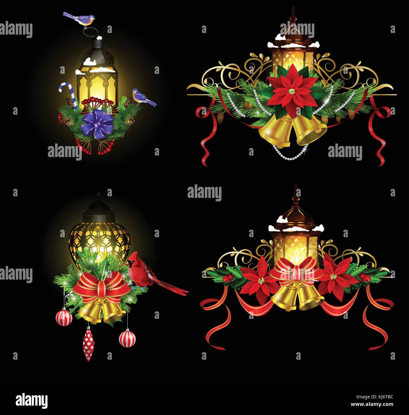 Christmas decoration with street light Stock Vector Image & Art - Alamy