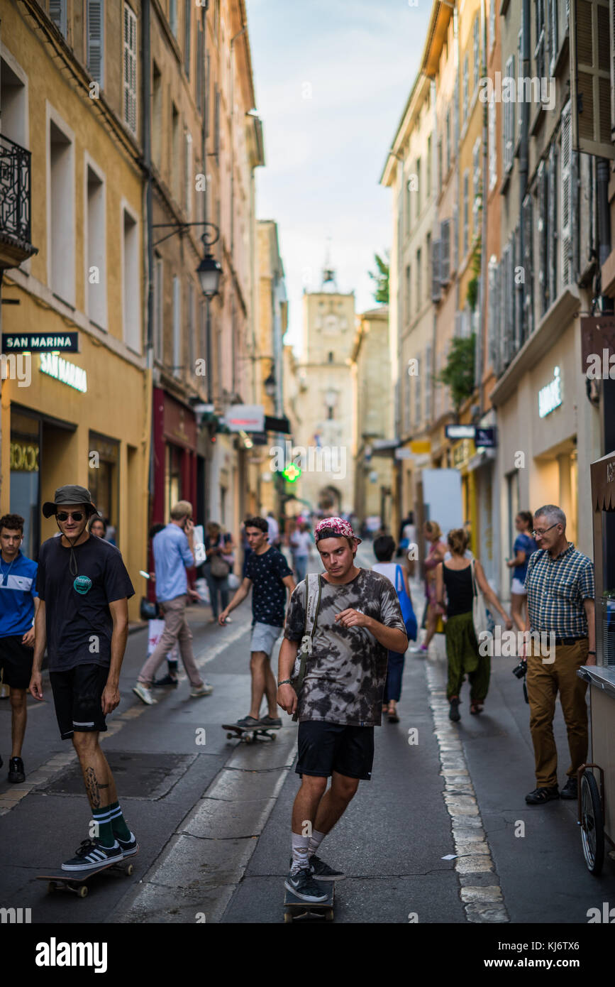 Street of the Aix en Provence, Provence, France, Europe Stock Photo - Alamy