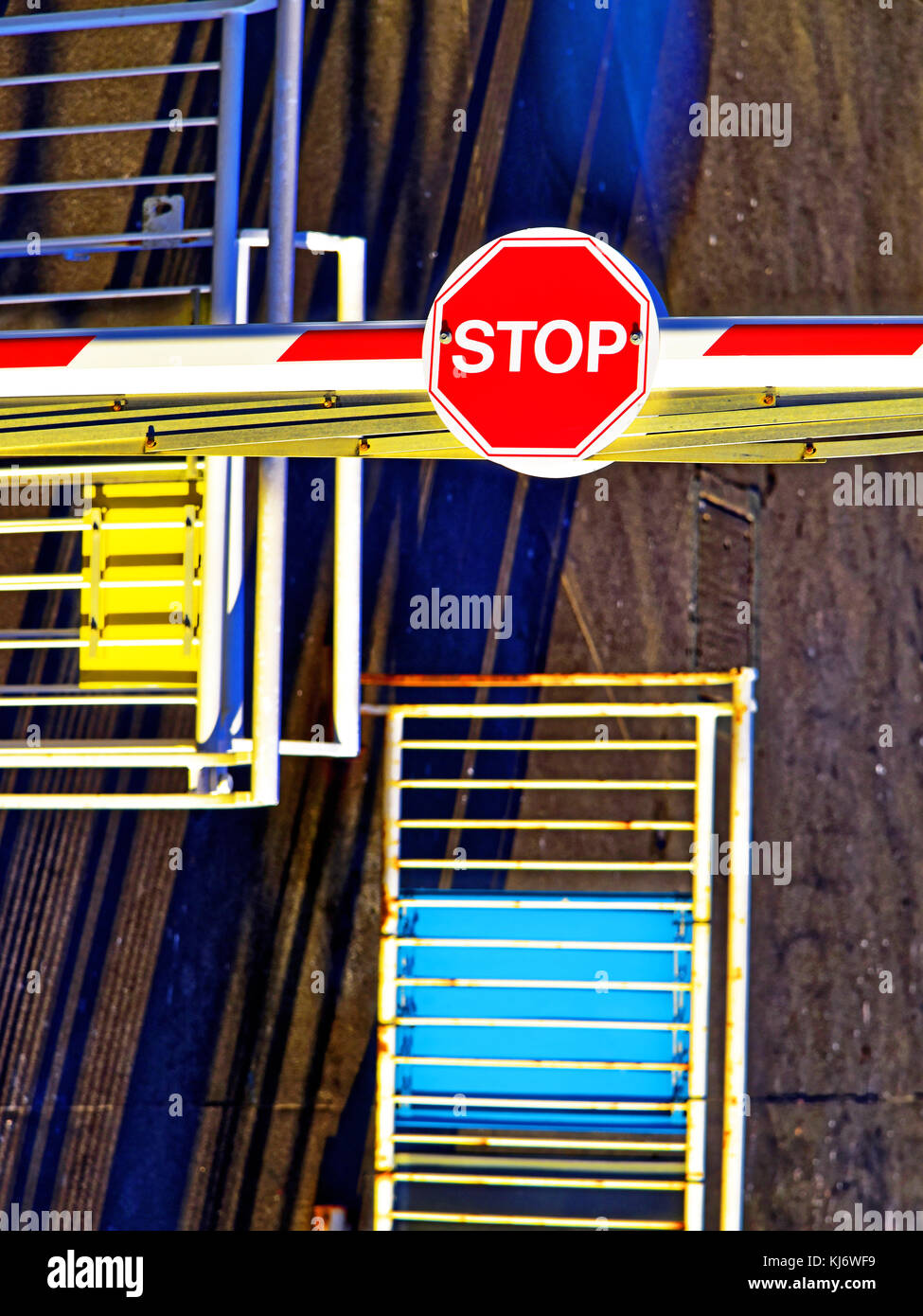 Stop sign bar and gates Stock Photo - Alamy