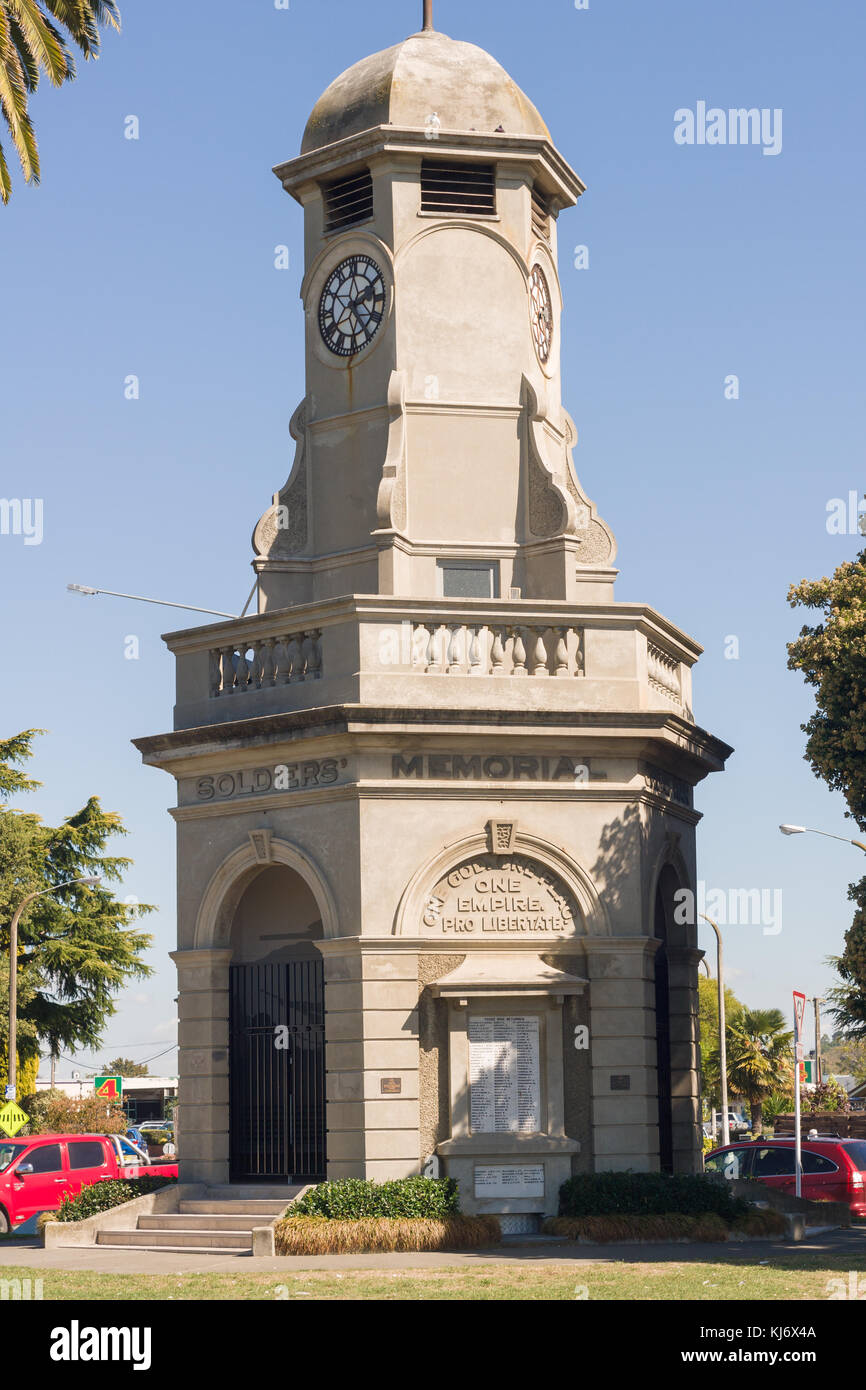 The memorial clock tower on Gloucester road Taradale Napier New Zealand ...