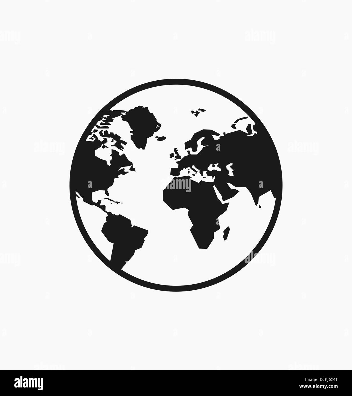 Earth icon / sign in flat style isolated. Earth globe symbol for your ...