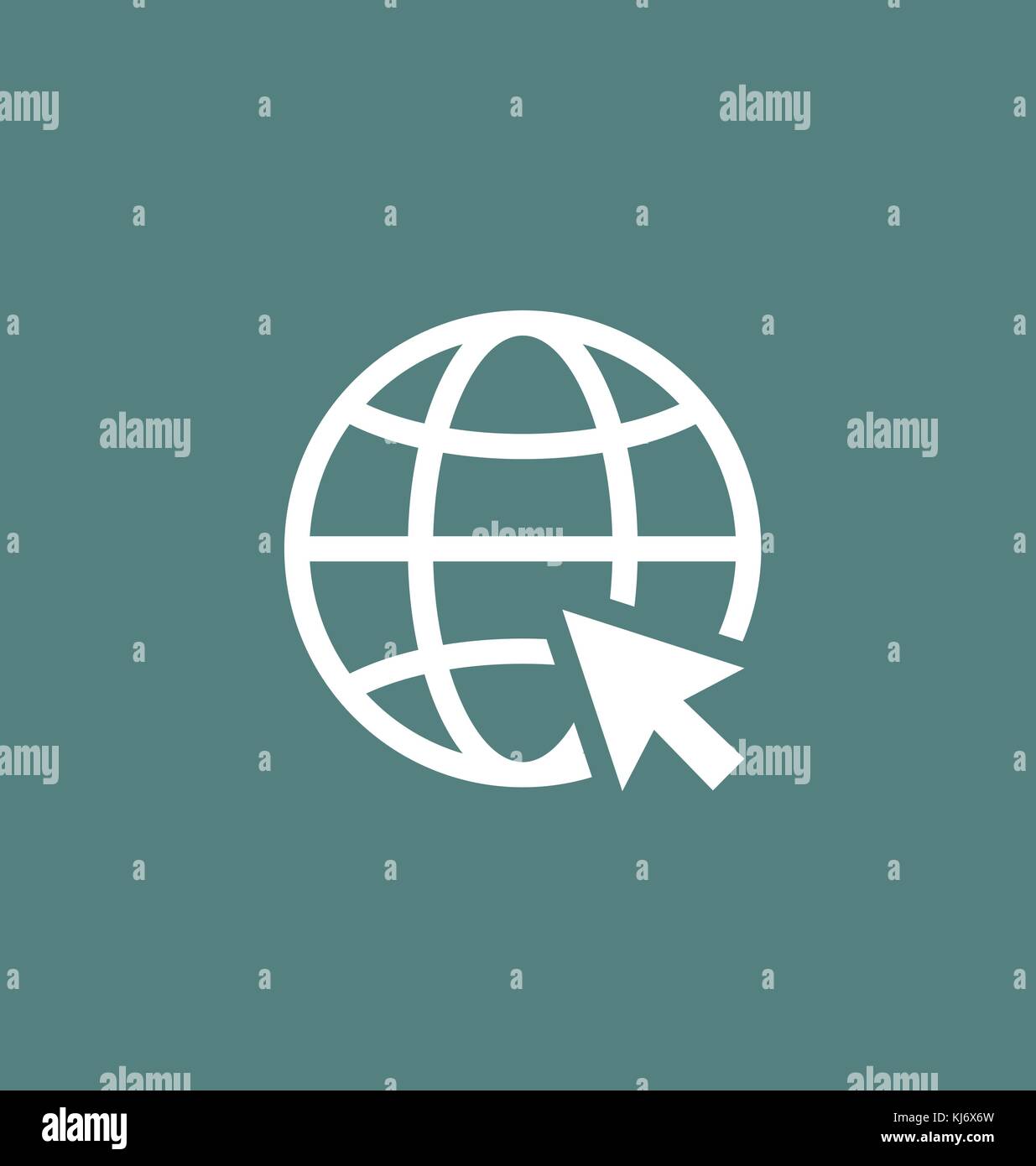 Go to web internet icon / sign in flat style isolated. Earth globe ...