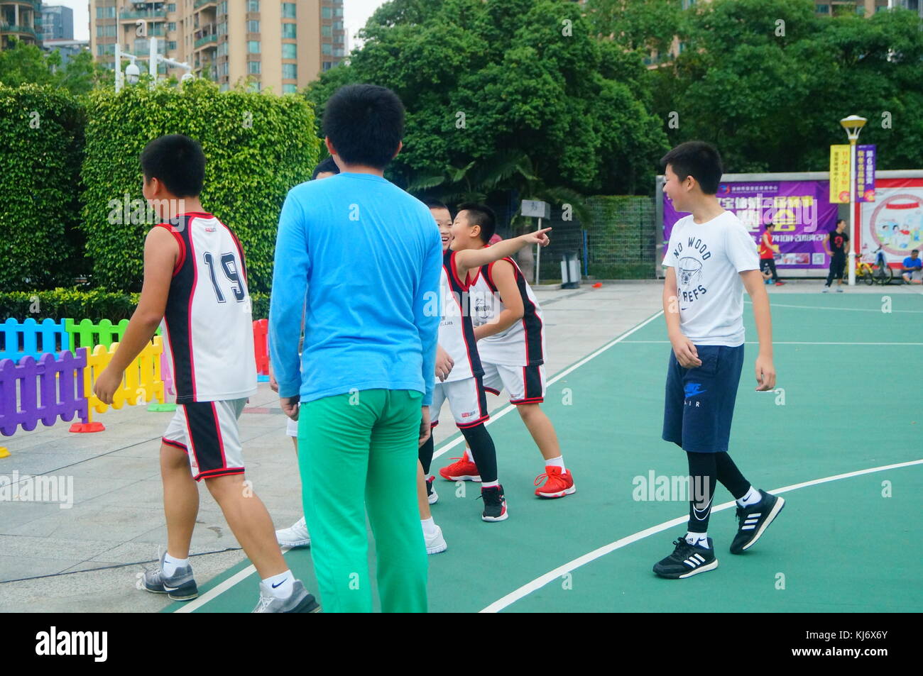 Weekend, Chinese children receive regular basketball training in the ...