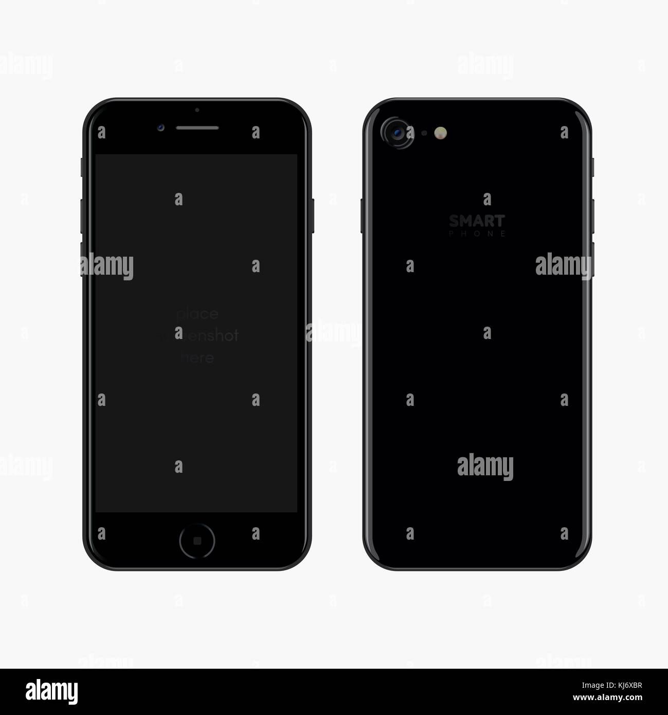 Smartphone realistic vector illustration. Black smart phone. New Phone ...