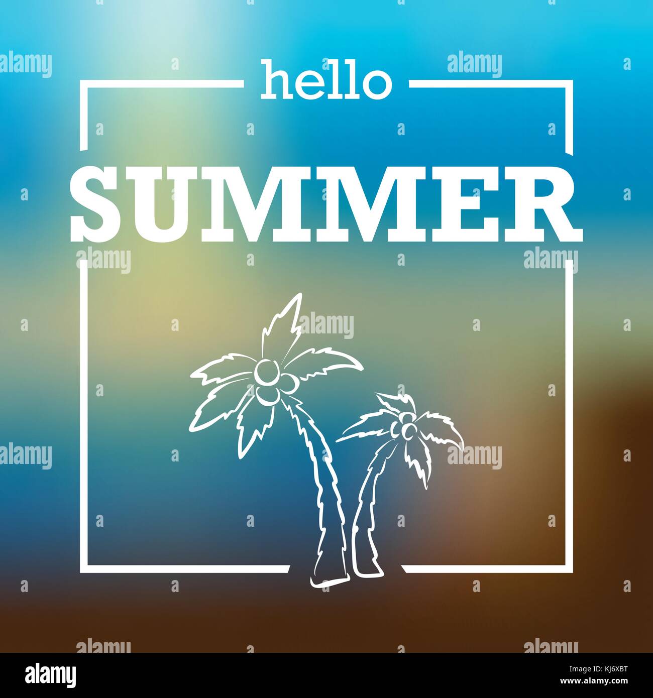 Hello Summer text on summer beach background Stock Vector Image & Art ...