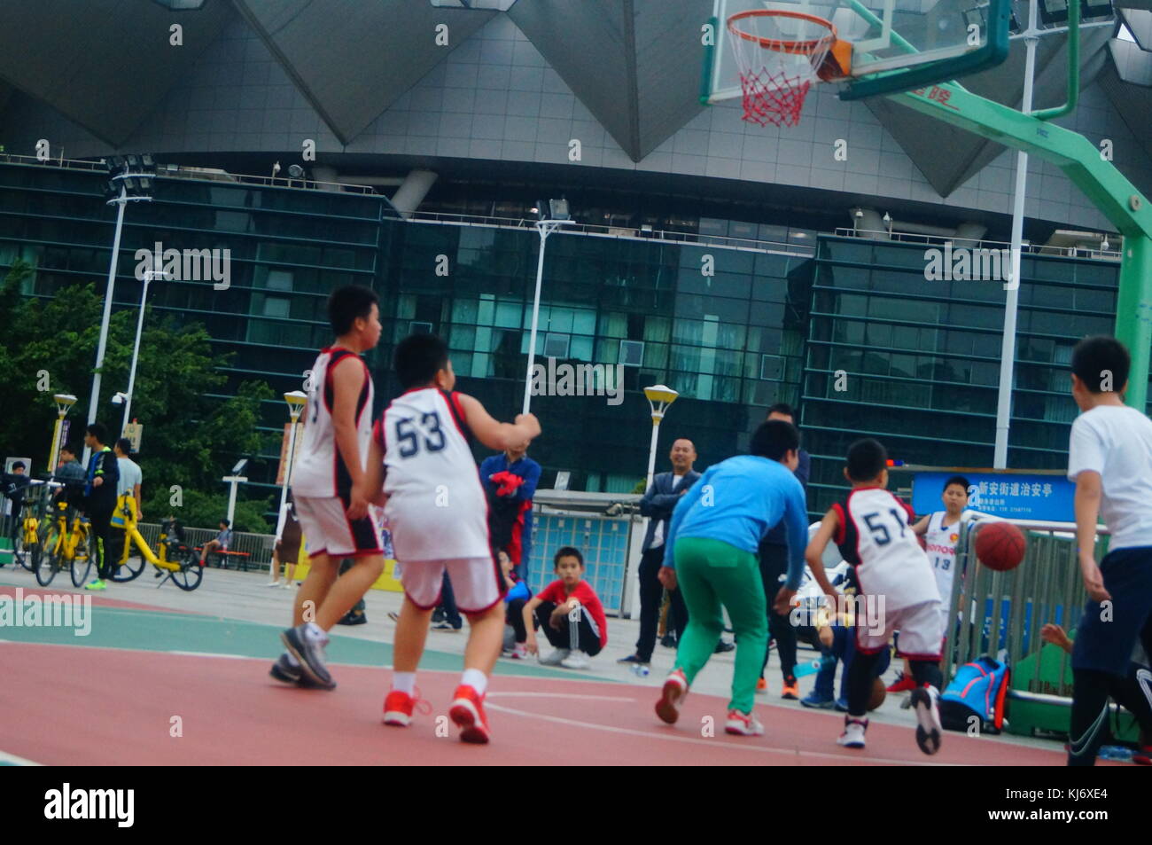 Weekend, Chinese children receive regular basketball training in the ...