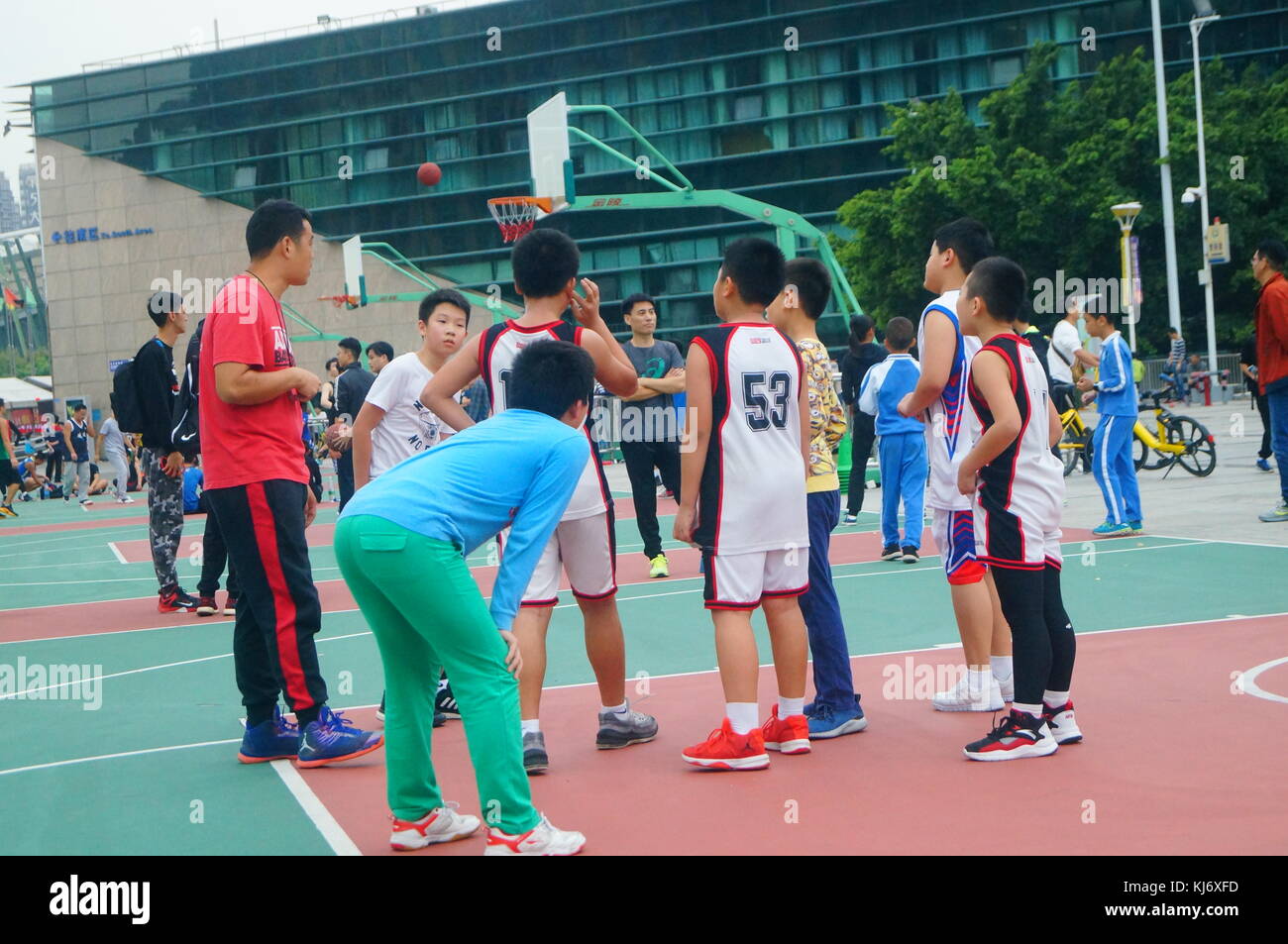 Weekend, Chinese children receive regular basketball training in the ...